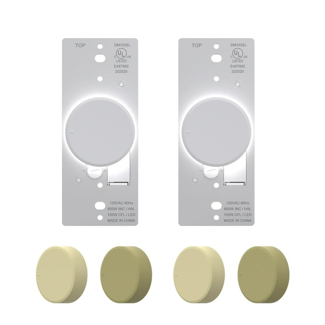 ELEGRP Push Button Rotary Dimmer Switch with Night Indicator Light ...