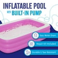 Inflatable Swimming Pool with Built-in Air Pump (Blue, Large, 120" x 72 ...