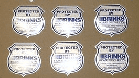 Buy 2 BRINKS LAMINATED 14# Heavy Paper Stock Alarm Security Signs + 6 ...