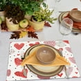 Festive Dining Placemat – Table Heat Mat | Linen Decorative Heart ...