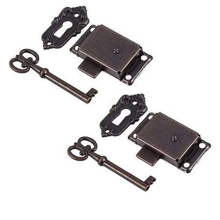 Lepai 2 Pcs Cabinet Lock Antique Lock Decorative Furniture Lock With ...