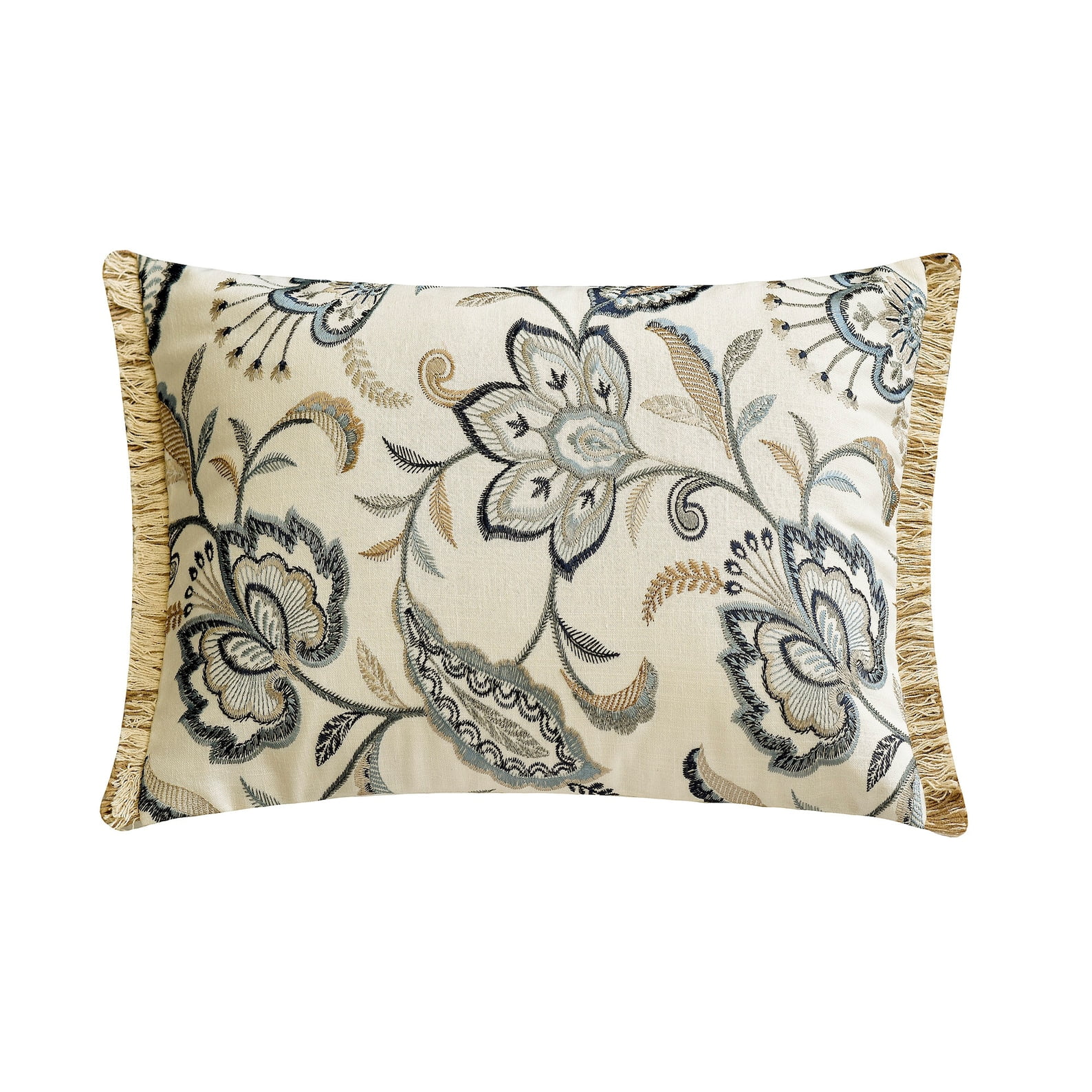 Decorative Blue 12"x24" (30x60 cm) Lumbar Pillow Cover, Linen ...