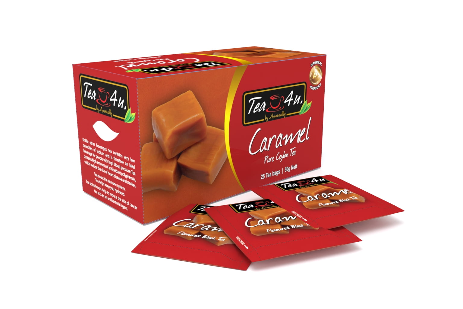 Caramel Black Tea, Ceylon Black Tea| 50 Gram| 25 teabags| Tea4U ...