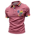 Casual American Flag Polo with Rainbow Details and Bold Text Design ...