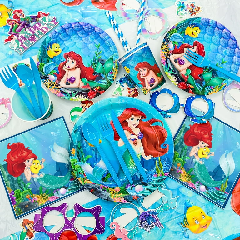Little Mermaid Birthday Supplies Multicolor Mermaid Party Decorations,