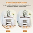 usikey Corner Vanity Set with Fan-Shaped Mirror and Charging Station ...