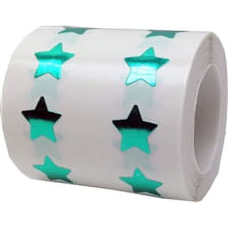Metallic Green Star Stickers, 1/2 Inch Wide, 1000 Labels on a Roll ...