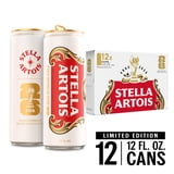 Stella Artois Premium Lager Beer 12 pack 12 fl oz Aluminum Cans 5% ABV ...