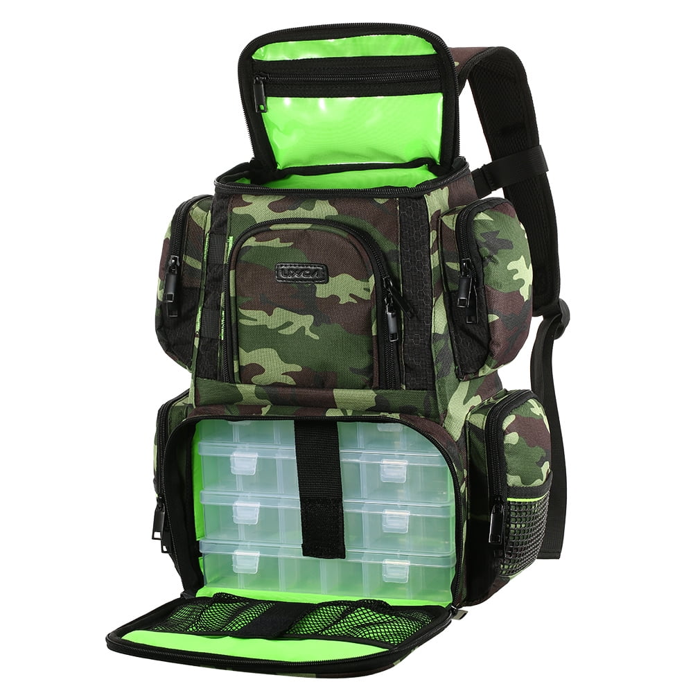 Lixada Fishing Tackle Backpack, Waterproof Tackle Bag with 4 Trays ...