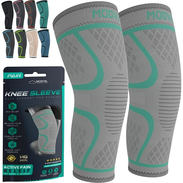 MODVEL Knee Brace Men and Women 2 Pack, Knee Sleeve For Running ...