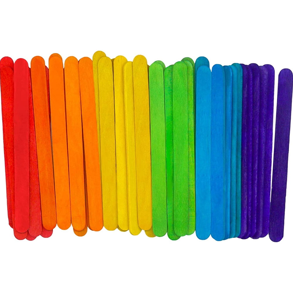 MesaSe 100 Pcs Colored Premium Popsicle Sticks for Crafts, Colored ...