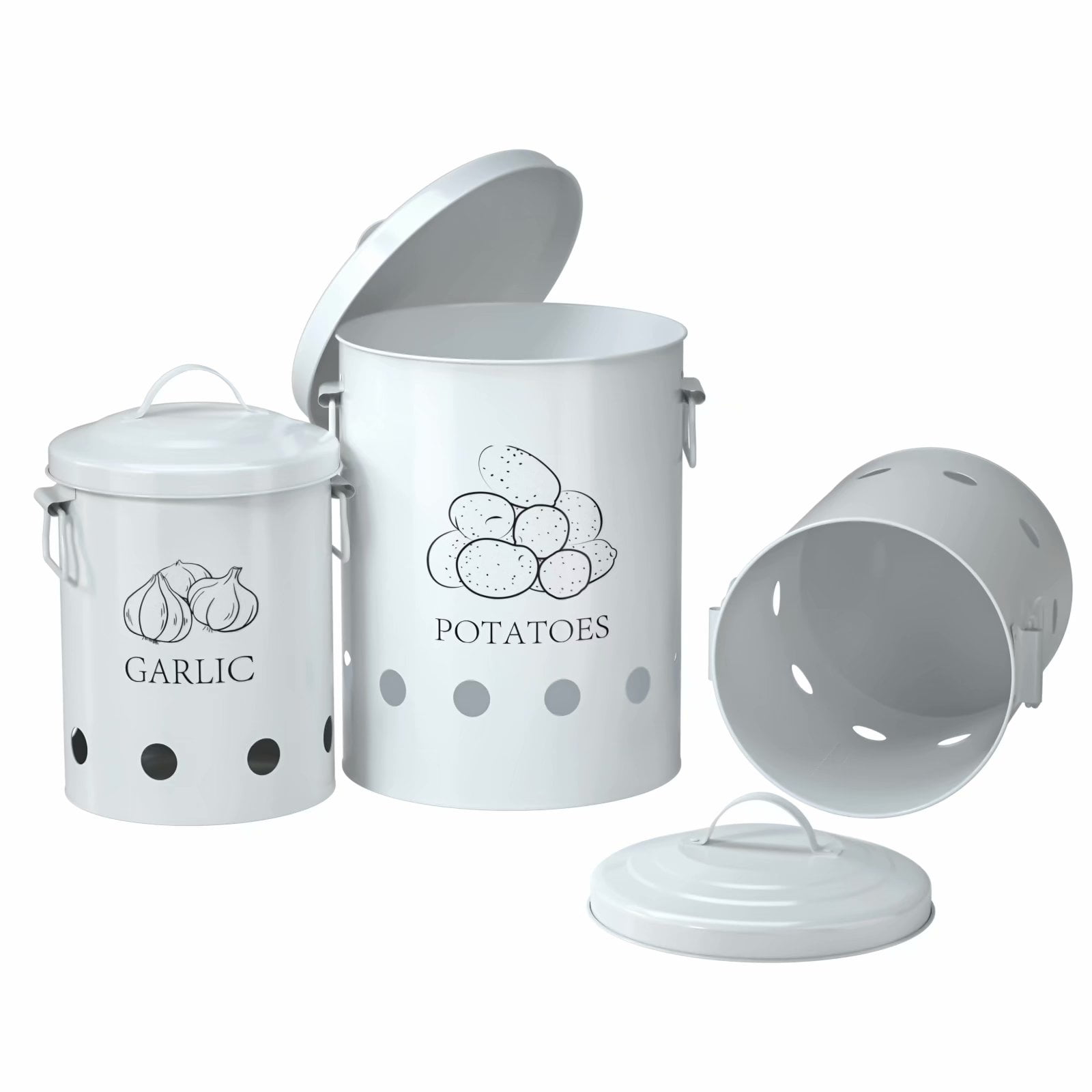 3-Piece Kitchen Canister Set for Potatoes, Onions Australia | Ubuy