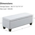 Black Faux Leather Ottoman With Rectangular Extra Long Bench For