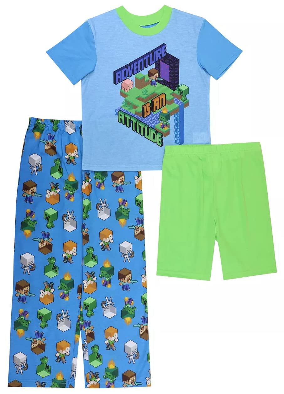 Minecraft Boys' 3 Piece Pajamas Set - Walmart.com