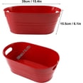 3 PCS 15.3 x 9 x 6 inches Red Metal Galvanized Tub with Handles, 3 ...