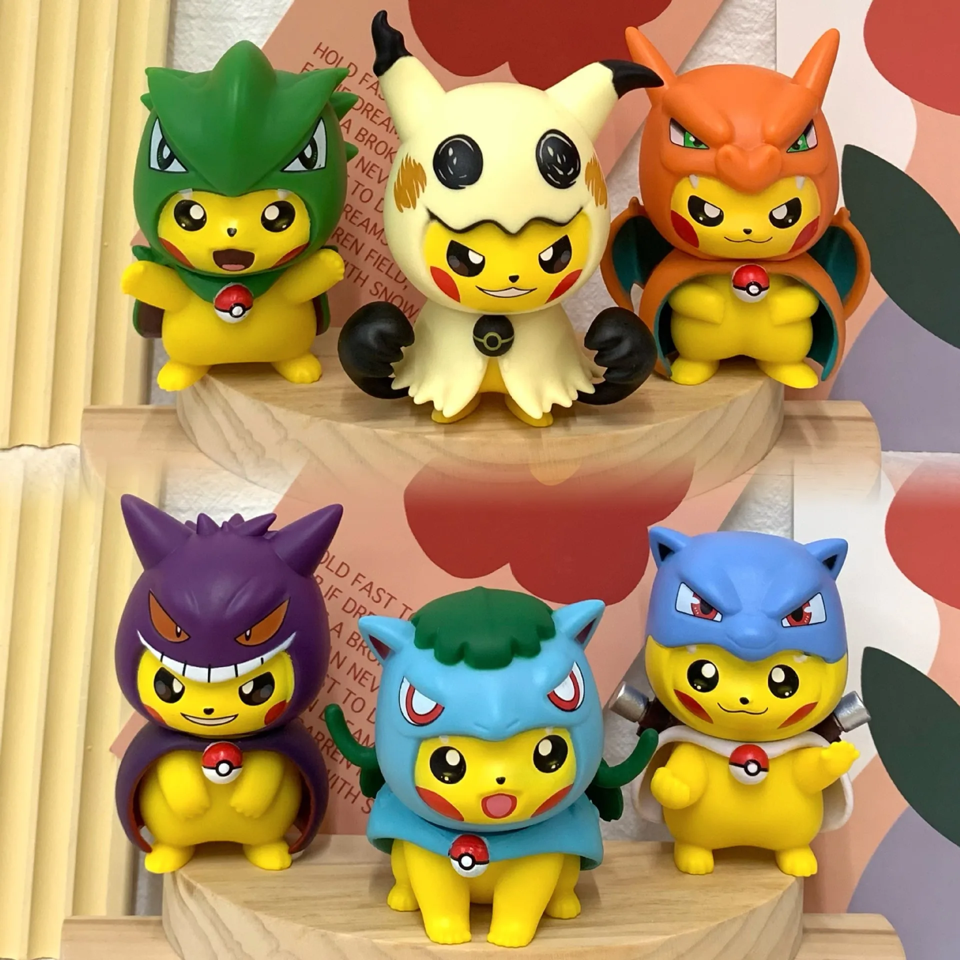 Figuras de Pikachu de Anime de Pokémon, 8-9CM, Cosplay, Bulbasaur ...