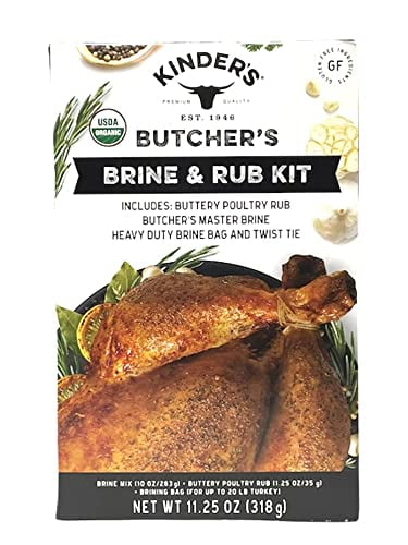 Kinder's Butcher's Organic Turkey Brine and Rub Kit with Brining Bag ...