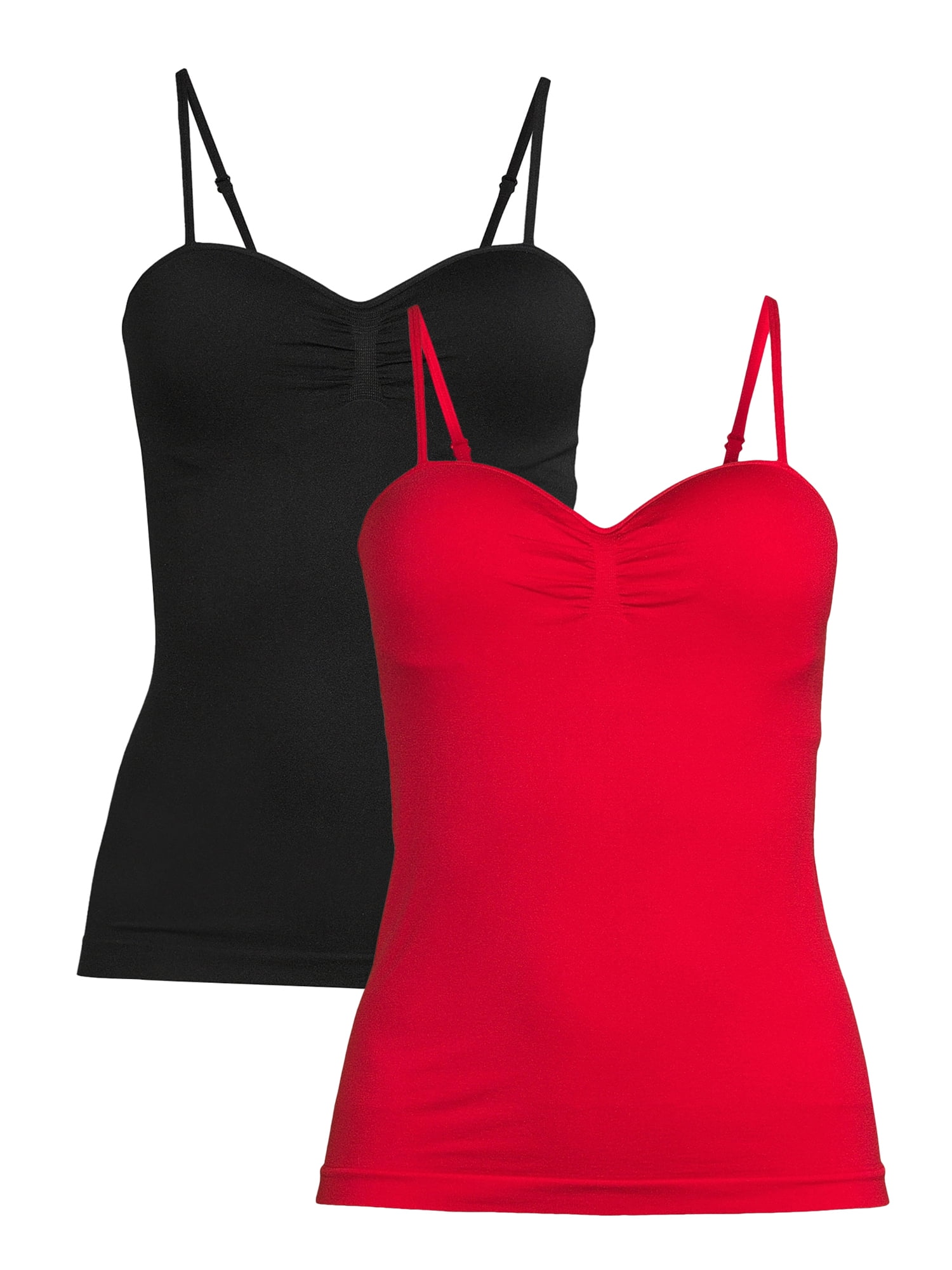 No Boundaries Juniors’ Seamless Bra Cup Tank Top, 2-Pack - Walmart.com
