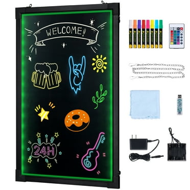 VEVOR LED Message Writing Board, 16"x12" Illuminated Erasable Lighted ...