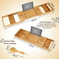 FITNATE Bamboo Bathtub Caddy Tray, Wooden Bathtub Caddy 31" to 43 ...