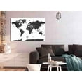 Tiptophomedecor Stretched Canvas World Map Art - Black And White Map ...