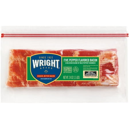 Wright Five Pepper Flavored Bacon, 24 oz - Walmart.com