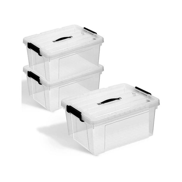 Cajas De Almacenamiento Con Tapas, 3, Cajas Apilables Modernas Para ...