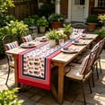 4th Of July Table Runner Independence Day Patriotic Decor Flag Striped ...