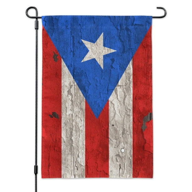 Rustic Distressed Puerto Rico Flag Wood Look Garden Yard Flag - Walmart ...