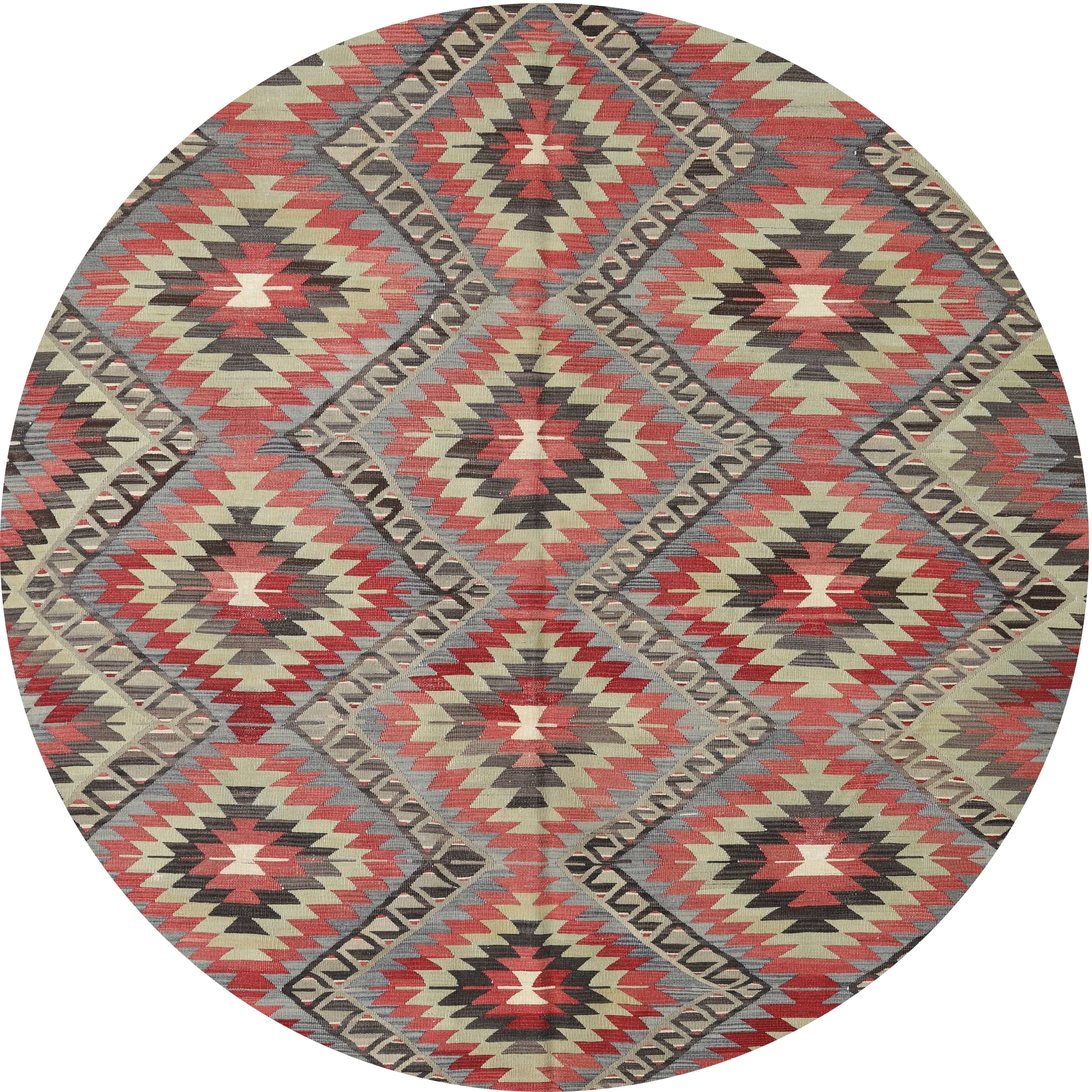Ahgly Company Indoor Round Contemporary Brown Red Southwestern Area ...