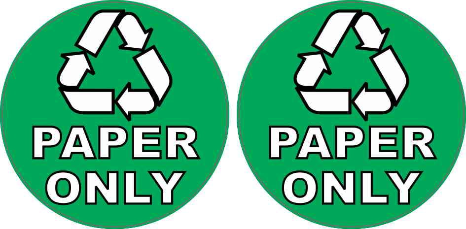 3in x 3in Recycling Paper Only Stickers - Walmart.com