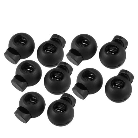 10 Pcs Black Plastic Spring Stop Toggle Round Head Cord Locks | Walmart ...