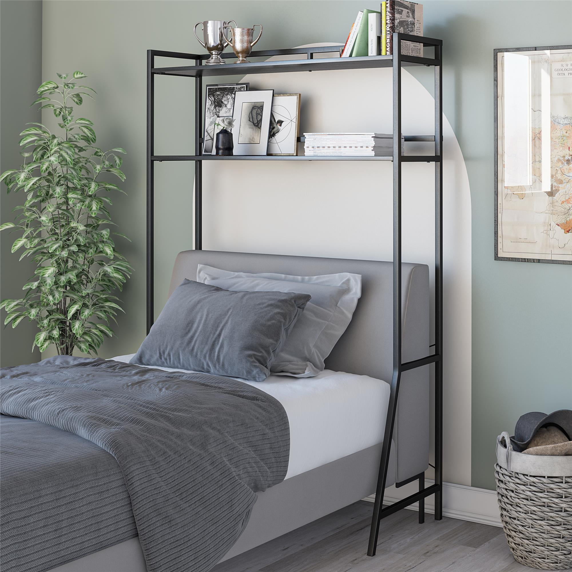 Novogratz Beverly Over-The-Bed Storage for Twin & XL Twin Beds, Black ...