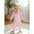 BemeyourBBs Newborn Hello World Outfit Baby Girls Waffle Romper Letters ...