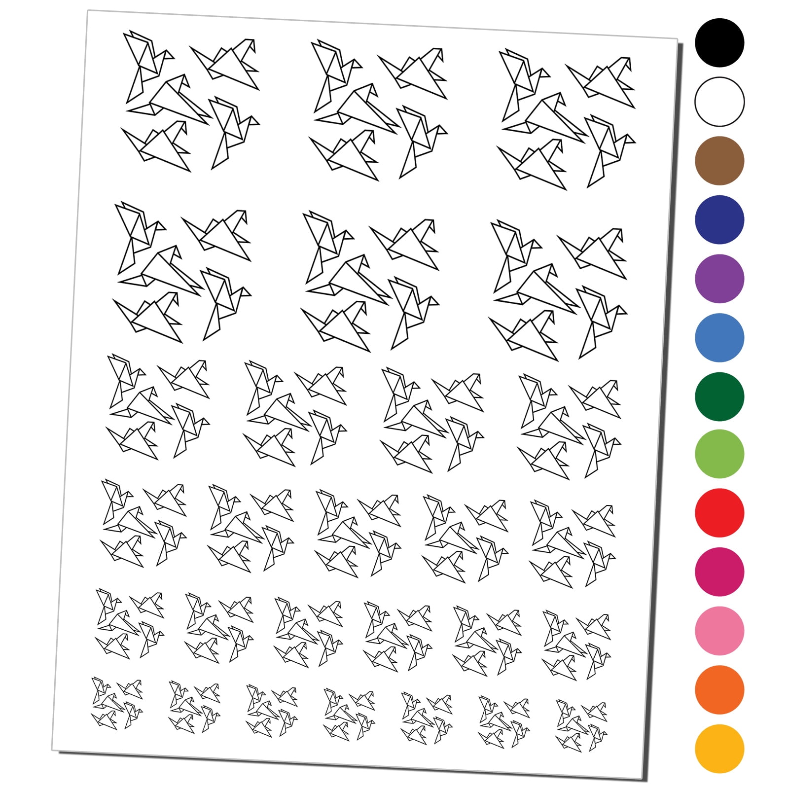 Flock of Origami Paper Birds Water Resistant Temporary Tattoo Set Fake ...