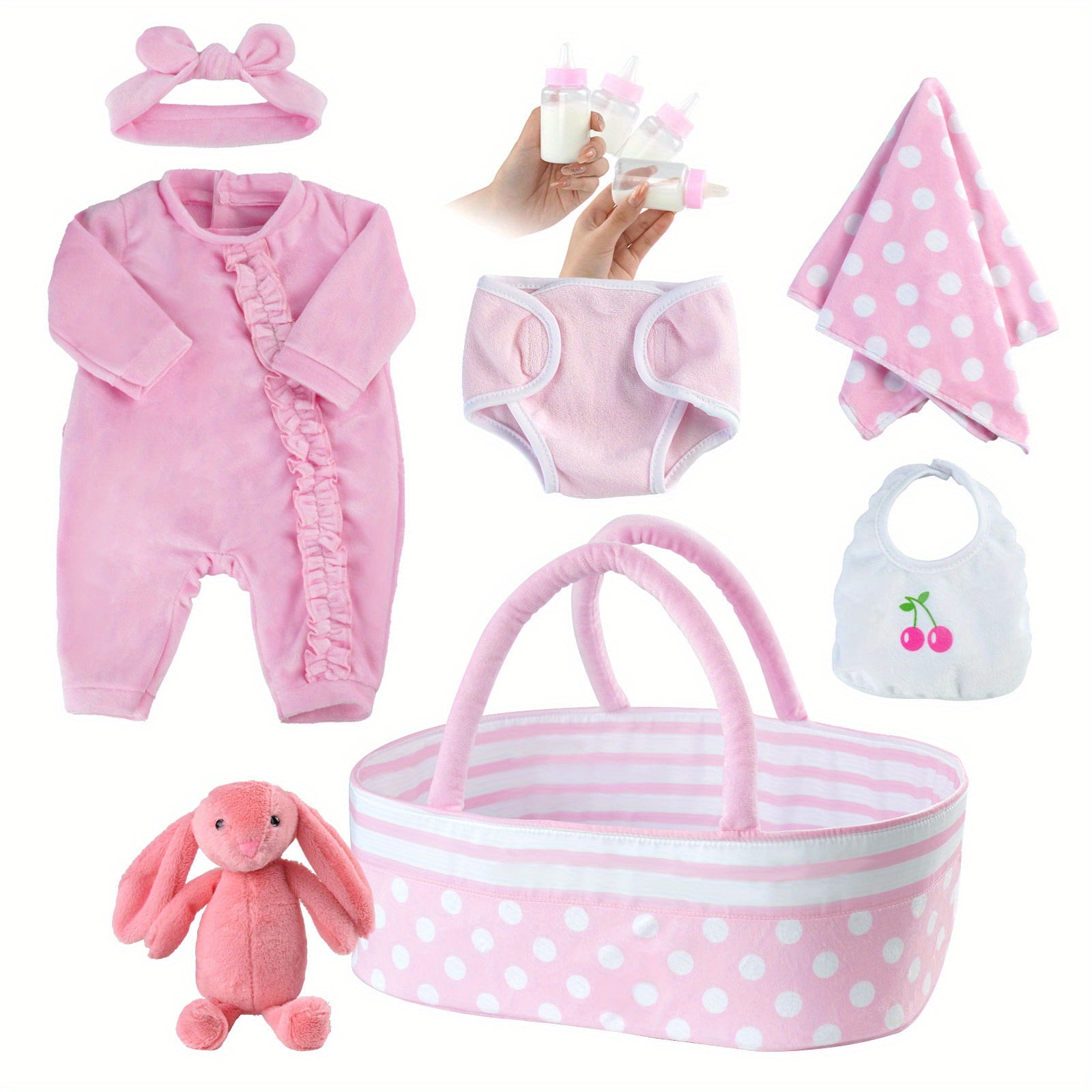 Click here for Grm 8pcs Reborn Baby Doll Accessories With Basket... prices