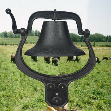 XtremepowerUS Cast Iron Dinner Bell, Vintage Style, Large, Black, Ideal ...