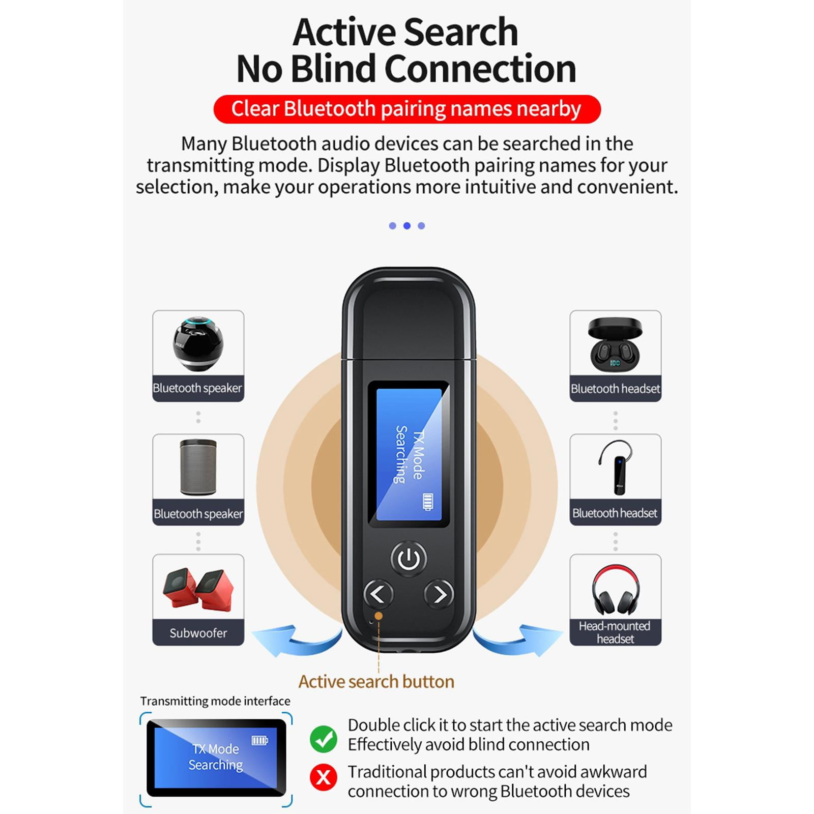 Bluetooth 5,0 transmisor receptor, 2 en 1 transmisor de TV Bluetooth ...