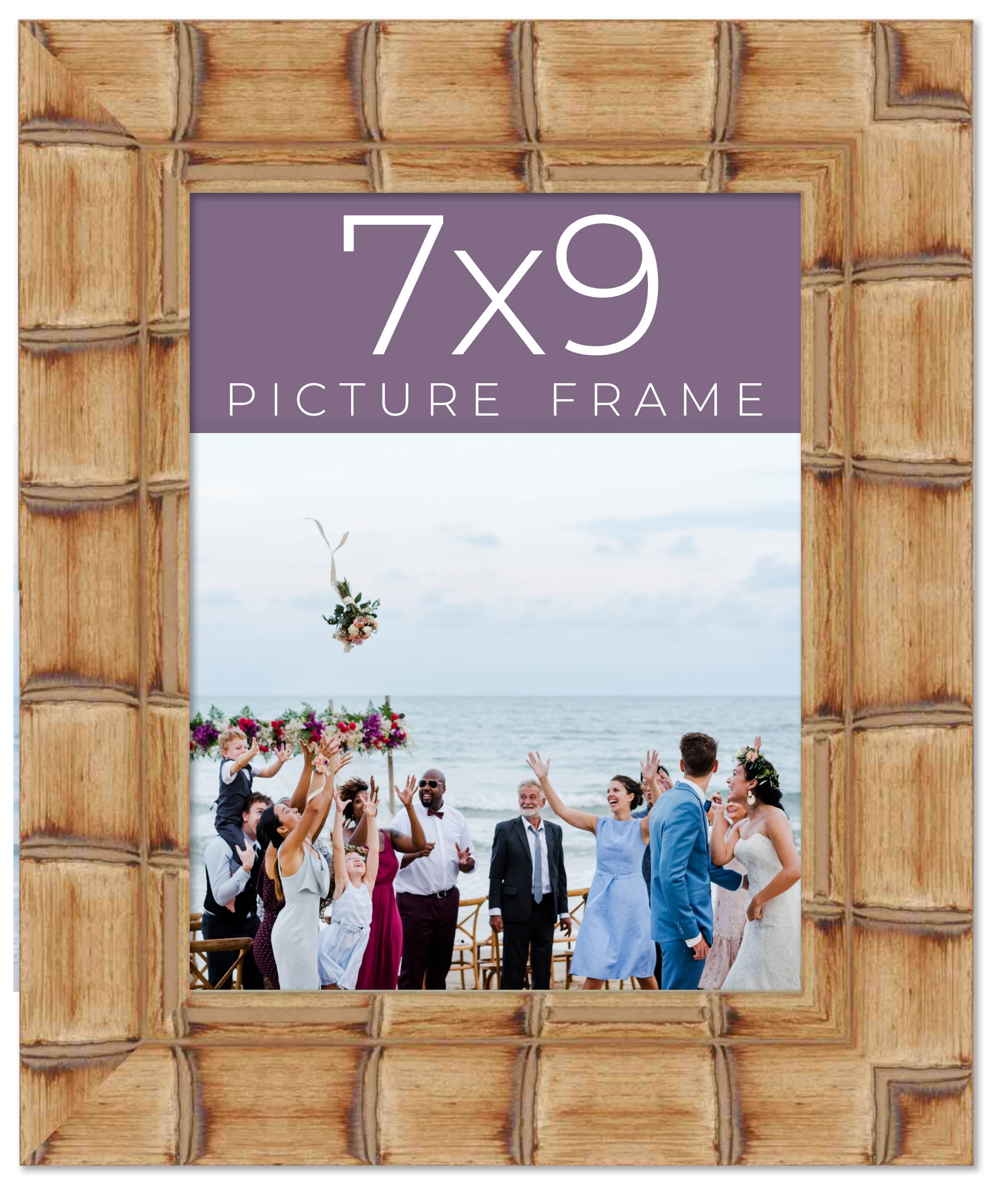 7x9 Frame Beige Real Wood Picture Frame Width 3 inches | Interior Frame ...