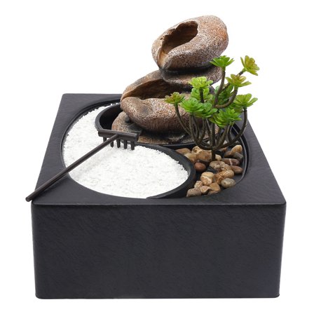 Miumaeov Resin Desktop Atomizing Rockery Fountain Waterfall+LED Lamp ...
