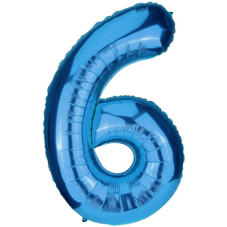 Blue Number 6 Balloon Inflatable Large Foil Balloon for Birthday Party ...