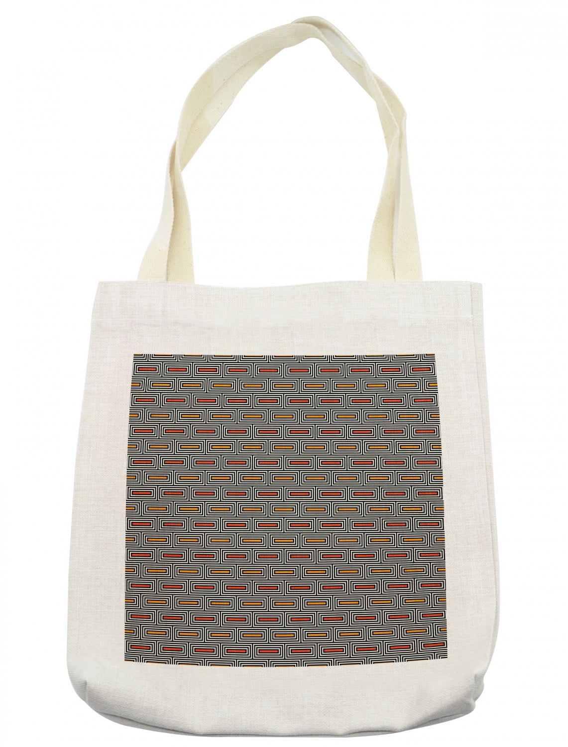 Geometric Tote Bag, Repeating Rectangular Blocks Abstract Style with ...