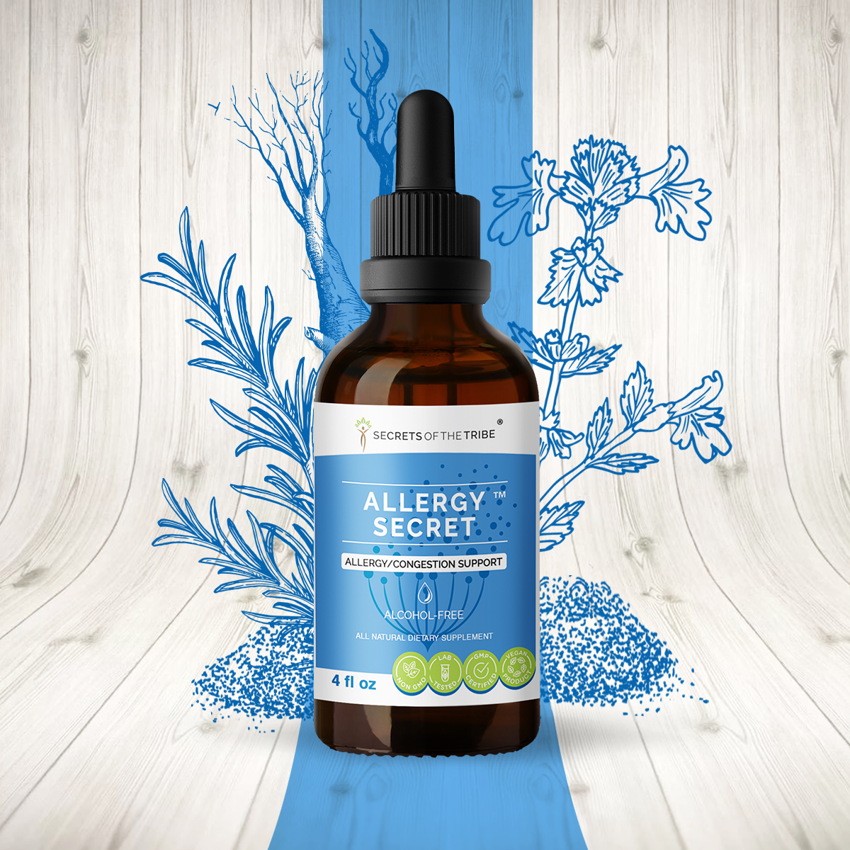 Allergy Secret Alcohol-FREE Extract, Tincture, Glycerite Rosemary ...