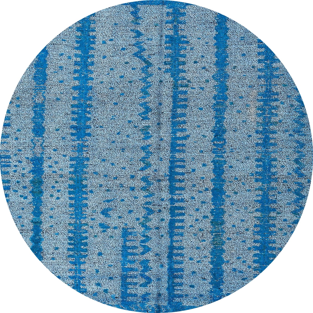 Ahgly Company Indoor Round Abstract Blue Eyes Blue Oriental Area Rugs ...