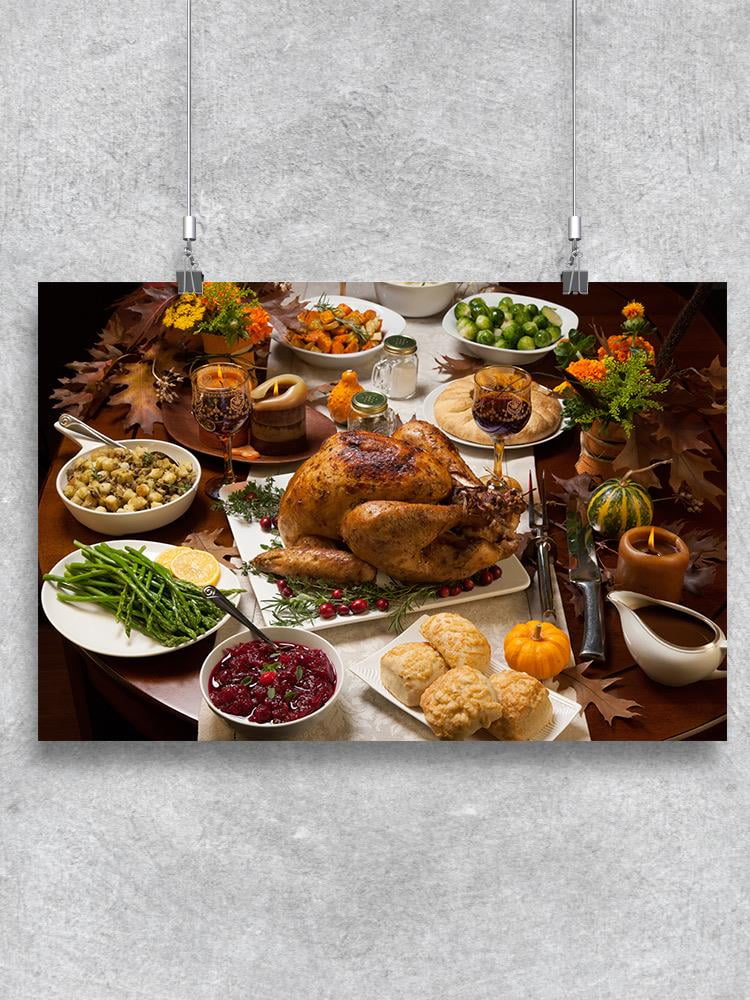 Thanksgiving Dinner Table. Poster -Image by Shutterstock - Walmart.com