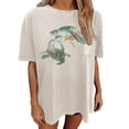 HCYSFG Womens Sea Turtle Graphic T-Shirt Loose Fit Crewneck Short ...