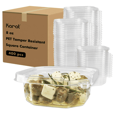 Karat 6oz PET Plastic Hinged Deli Container - 400 pcs - Walmart.com