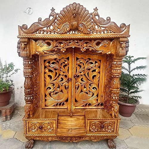 Wooden Large Customized Temple in Sheesham/Wooden Mandir/Wood Wall ...