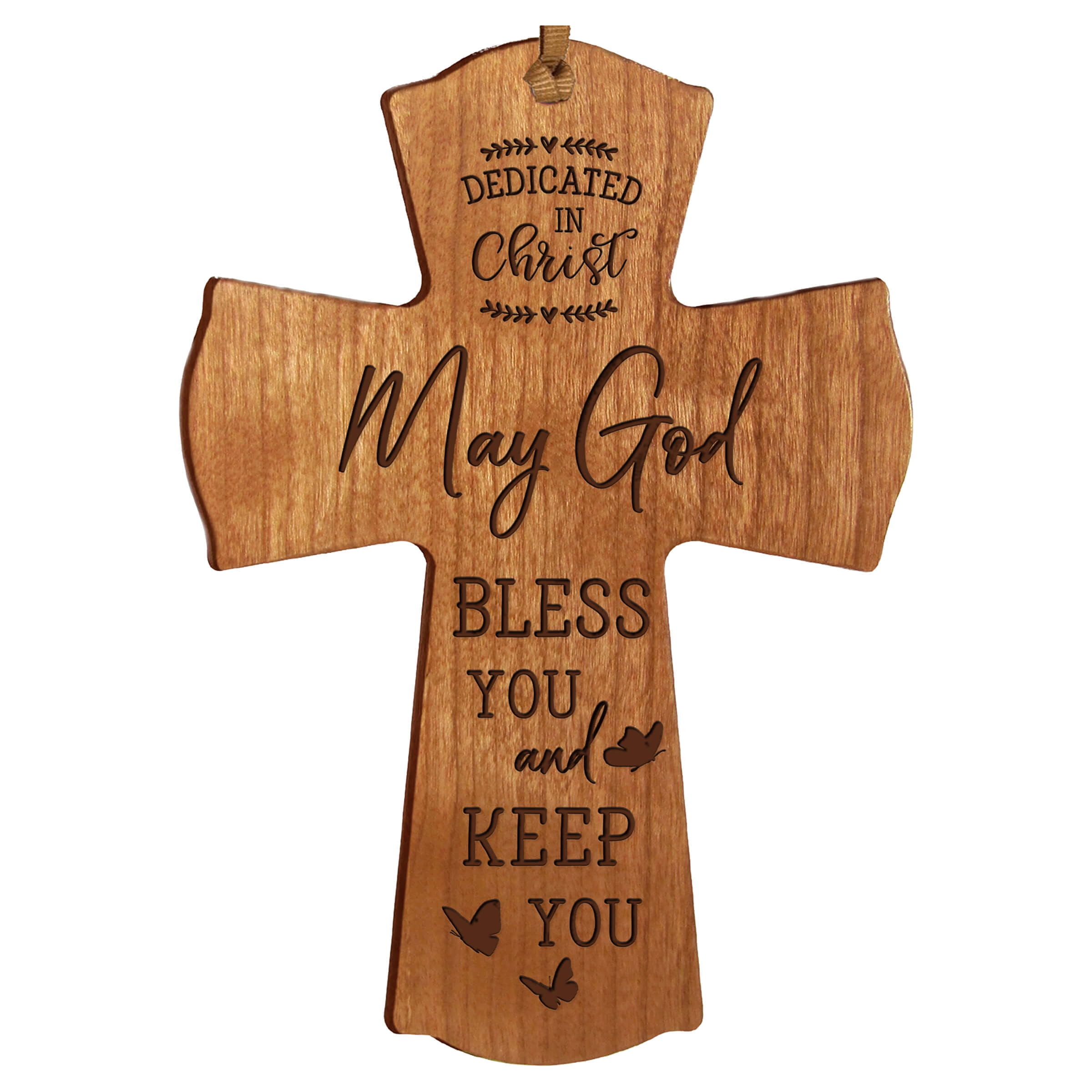 Lifesong Milestones Wood Hanging Cherry Mini Cross for Christian Home ...