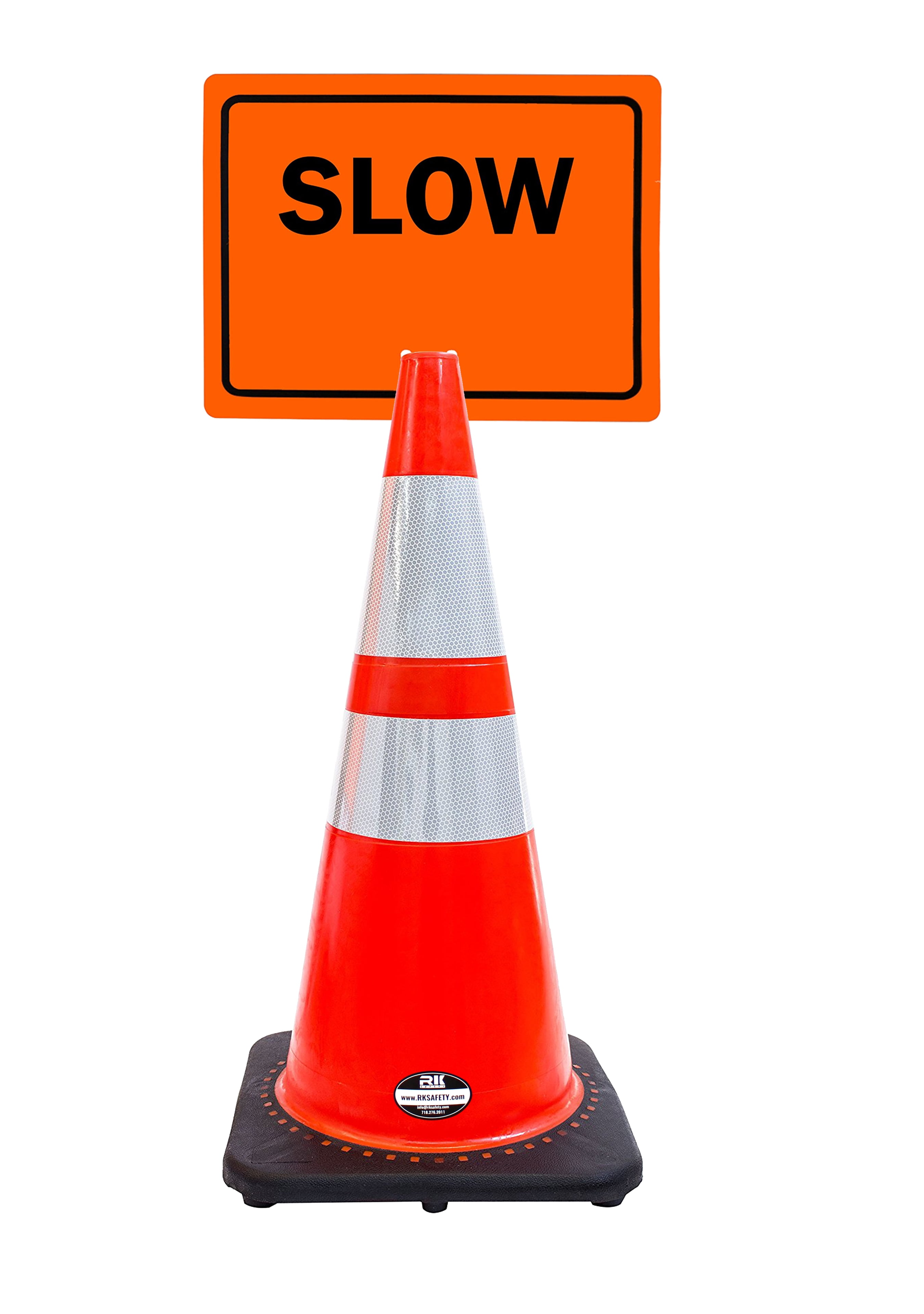 RK-Safety 28" Orange Cone, Black base With Two Reflective Tape, Plus ...